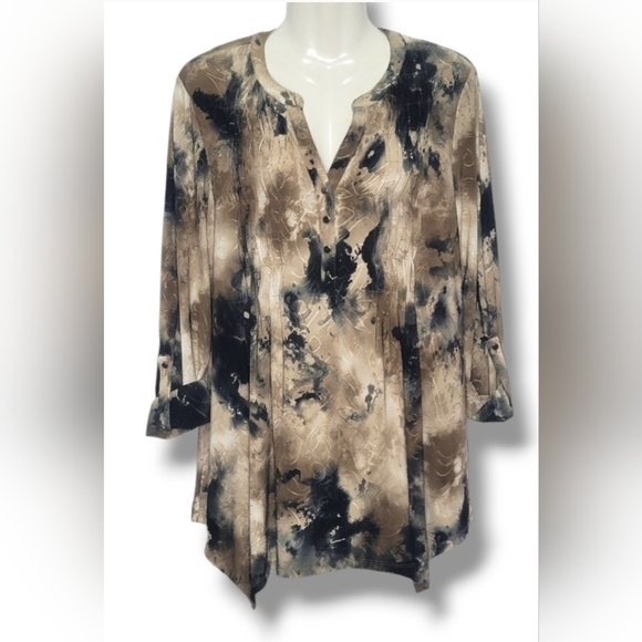 Cocomo | Tops | Cocomo Womens Black And Tan Blouse | Poshmark